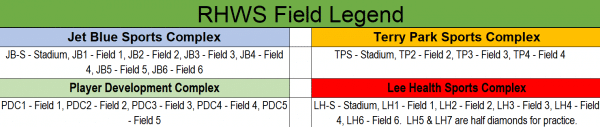 RHWS 36 Legends Schedule Results and Standings - Roy Hobbs Baseball
